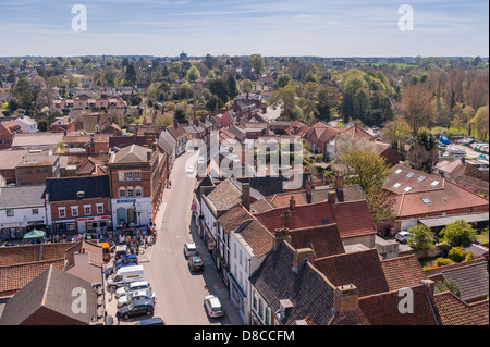 A view of Beccles from the top of the church tower in Beccles , Suffolk ...
