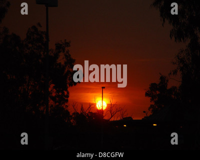 Dramatic Sunset Caused by Wildfire Smoke, Torrance Beach, Los Angeles ...