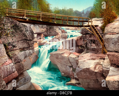 Upper Falls of the Ammonoosuc, White Mountains, N. H., still image ...