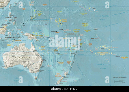 Oceania geopolitical map of Oceania Stock Photo - Alamy
