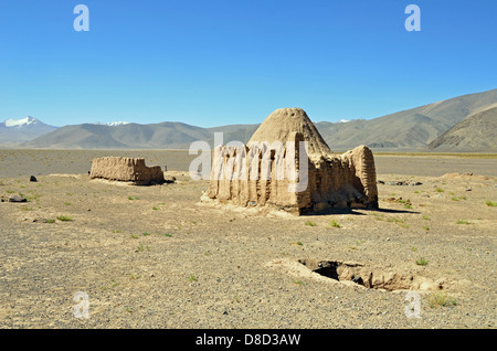 Ancient tomb made from simple mud bricks on The Pamir plateau Stock ...