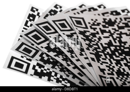 Detail of a few QR codes printed on paper Stock Photo - Alamy