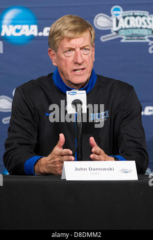 Duke lacrosse head coach John Danowski leads his team during their ...