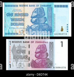bank note of one hundred trillion dollars, from zimbabwe. Bank note ...
