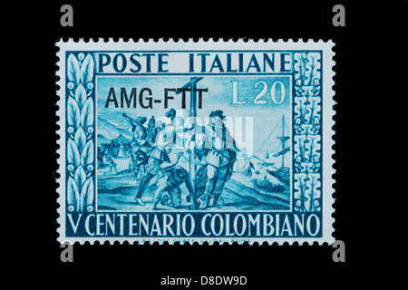 Italian postage stamp overprinted AMG VG of Trieste A zone Stock Photo ...