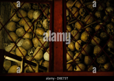 Human bones in the Ossuary Crypt, St Leonard's church, Hythe, Kent ...