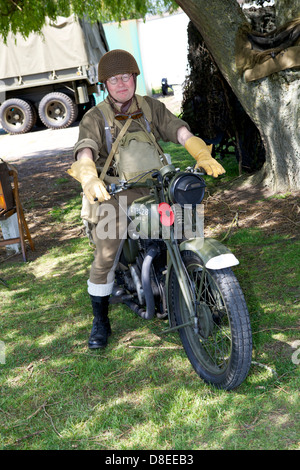 World War Two Allied Despatch Rider Re-enacter Stock Photo - Alamy