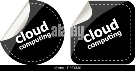 Cloud Computing symbol in a transparent shiny glass frame on a ...