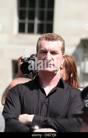 The EDL ( English Defense League) co-leader Kevin Carrol gestures ahead ...