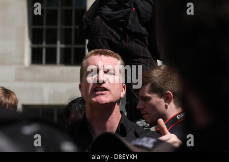 The EDL ( English Defense League) co-leader Kevin Carrol gestures ahead ...