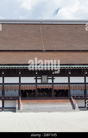 Shishinden ceremony main hall with courtyard with grey gravel. Kyoto ...