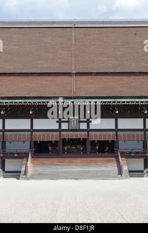 Shishinden ceremony main hall with courtyard with grey gravel. Kyoto ...