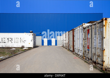 Berlin, Germany, containers and factory on a Industriegelaende Stock ...