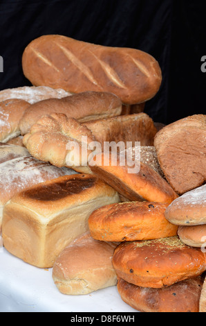 Different types of bread at a food festival in Estoril, Lisbon Stock ...