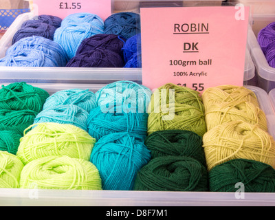 Wool for sale on Ludlow market, Shropshire, UK Stock Photo - Alamy
