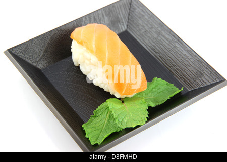 Sushi made from Tuna fish on a bamboo dish,Sushi is a food of Japanese ...