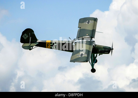 Vintage Fieseler Storch, German WW2 Reconnaissance aircraft, in flight ...