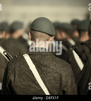 Back in uniform, and back in line. A squad of newly uniformed Z men Mar ...
