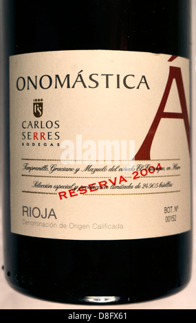 Rioja wine bottle label Stock Photo: 35951242 - Alamy