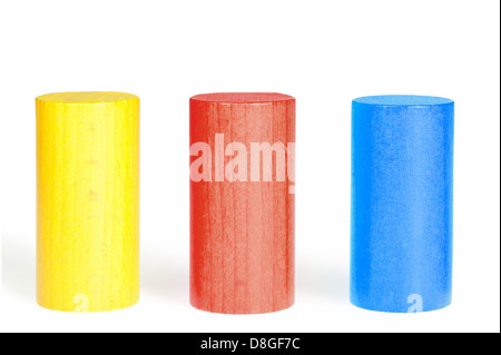 Wooden colour cylinders Stock Photo - Alamy