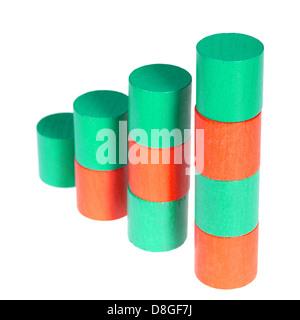 Wooden colour cylinders Stock Photo - Alamy