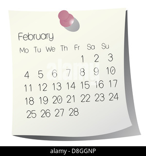 February of 2013 calendar Stock Photo - Alamy