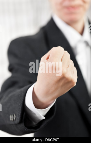 Frustration, fist and portrait of a businessman in studio with an angry ...