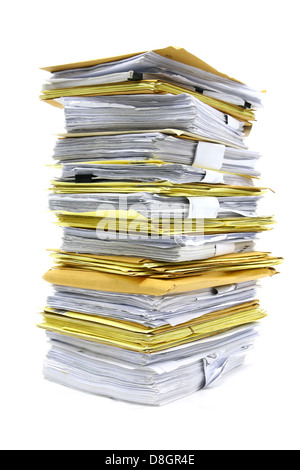Stack of business papers isolated on white background Stock Photo - Alamy