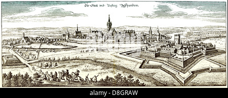 Panoramic view of Berlin, 17th century, Berlin, Germany, Europe Stock ...