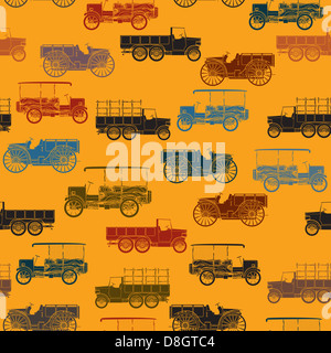 Seamless pattern, cars, retro style Stock Photo - Alamy