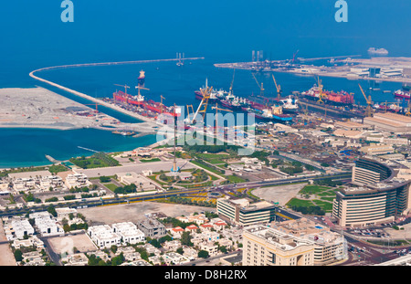 Aerial Dubai UAE Port And Dry Dock Stock Photo - Alamy