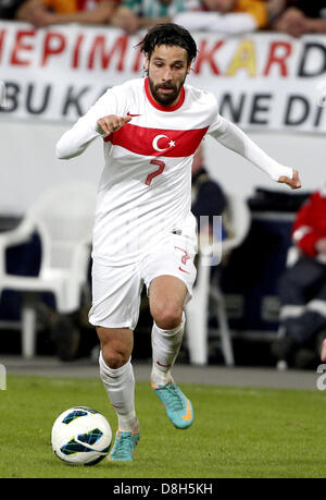 Turkey's Olcay Sahan plays the ball during the friendly match between ...