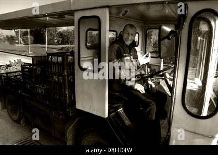 Unigate electric milk float Stock Photo - Alamy