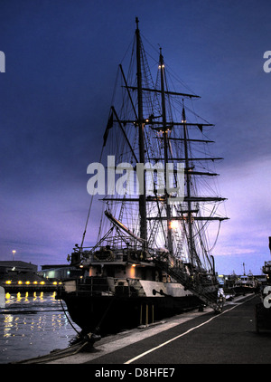 Tall Ships Tenacious and Lord Nelson racing in the Solent Stock Photo ...