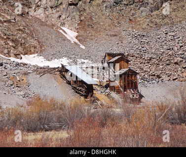 Abandoned gold mine in the San Juan mountains on Red Mountain Pass near ...