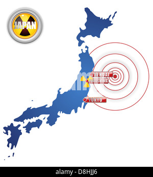 Japan earthquake 2011 map Stock Photo - Alamy