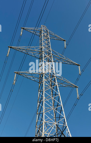 Above ground power line for energy supply. Power pole Stock Photo - Alamy