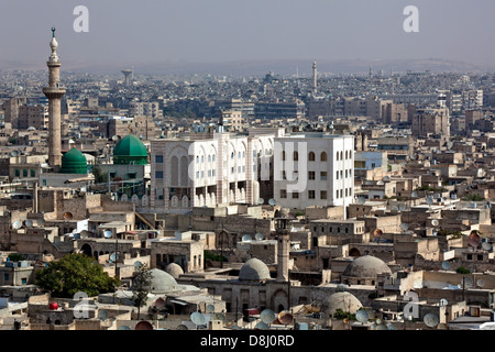 Aleppo, Syria, panorama with mosque Stock Photo - Alamy