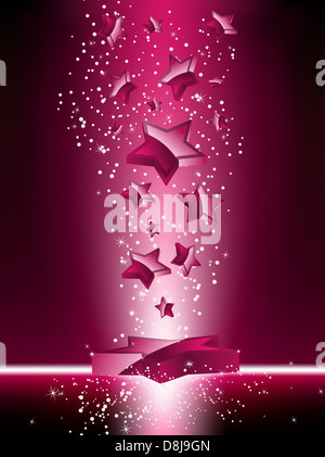 Pink 3D Stars Background. Editable Vector Image Stock Photo - Alamy