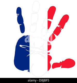 Illustration of red handprint with national human trafficking awareness ...