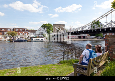 The Suspension Bridge Marlow UK Stock Photo - Alamy