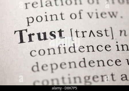 Trust Dictionary Definition Stock Photo - Alamy