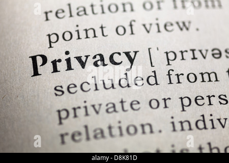 Dictionary definition of the word privacy Stock Photo - Alamy