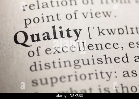 Dictionary definition of the word Quality Stock Photo - Alamy