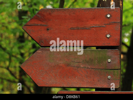 Wooden Road Sign with Two Arrow Boards Isolated on White Background ...