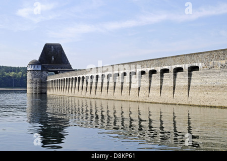 mohne reservoir with dam and artificial lake mohnesee soest northrhine ...