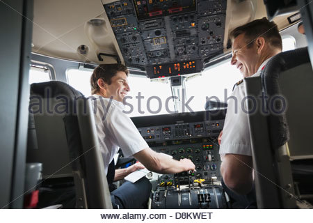 Pilot Co-Pilot Cockpit Commercial Airplane Stock Photo - Alamy