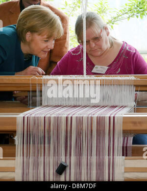 Grimmen, Germany. 31st May 2013. German Chancellor Angela Merkel is ...