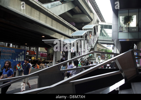 BTS Silom station over Silom road in Bangkok , Thailand Stock Photo - Alamy