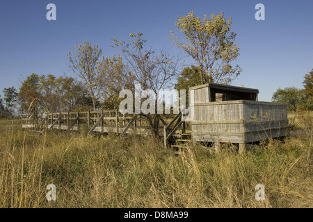 Permanent wooden structure used for wildlife observation and as duck ...